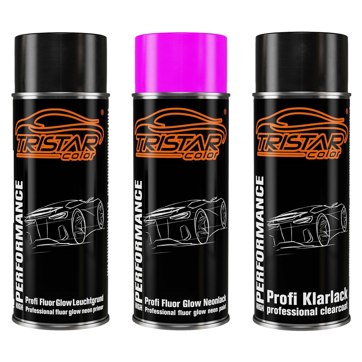 Profi Set Fluor Glow Neonlack Pink glänzend Spraydose 400ml Autolack ...